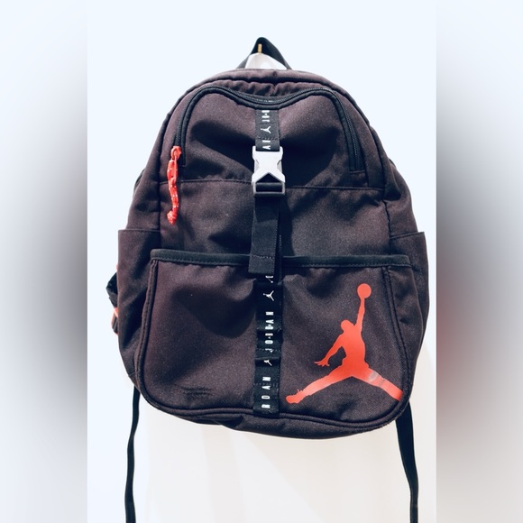 Jordan | Bags | Jordan Jumpman Backpack Black With Red Logo | Poshmark